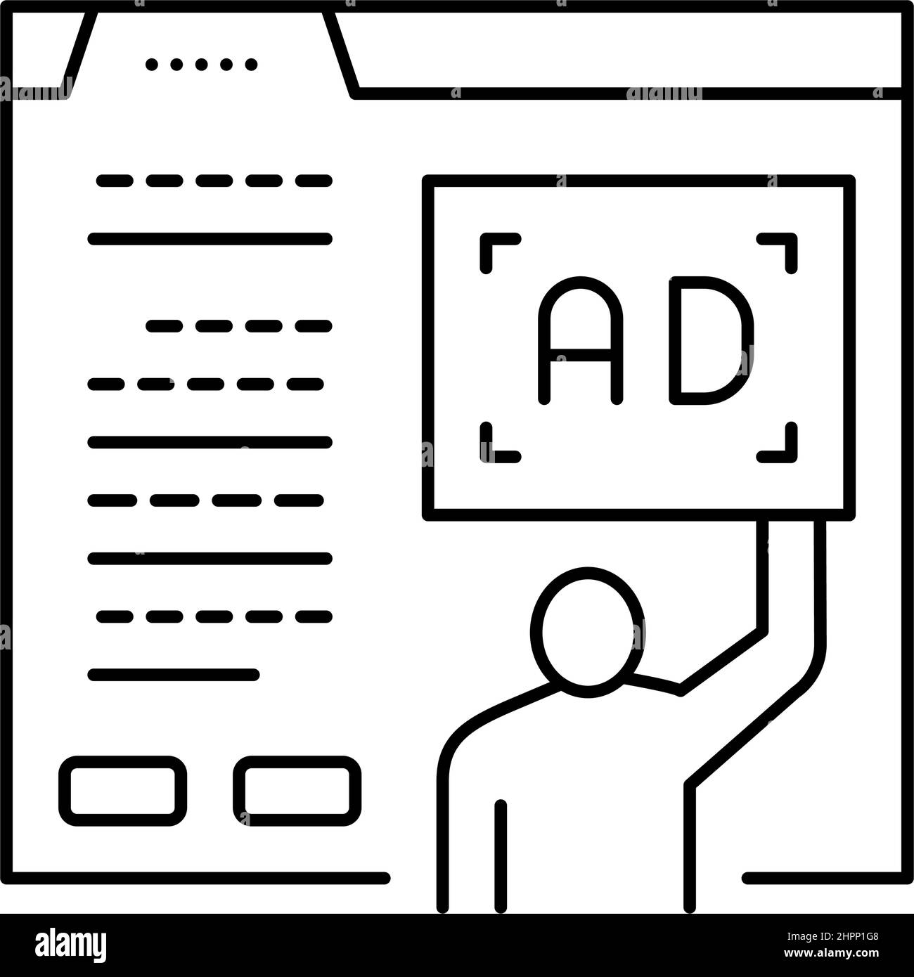 algorithmic ad placement publisher line icon vector illustration Stock ...