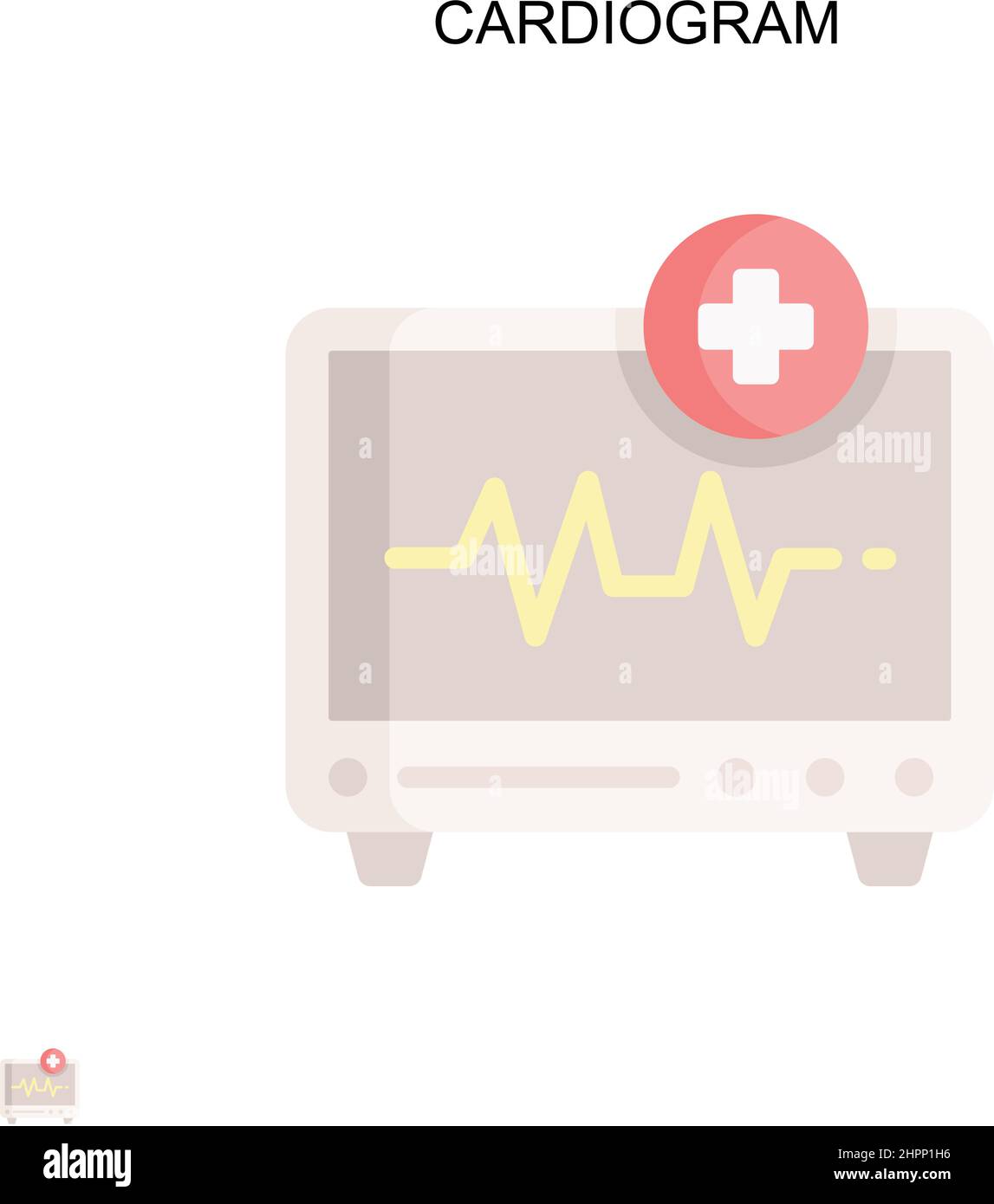 Cardiogram Simple vector icon. Illustration symbol design template for ...
