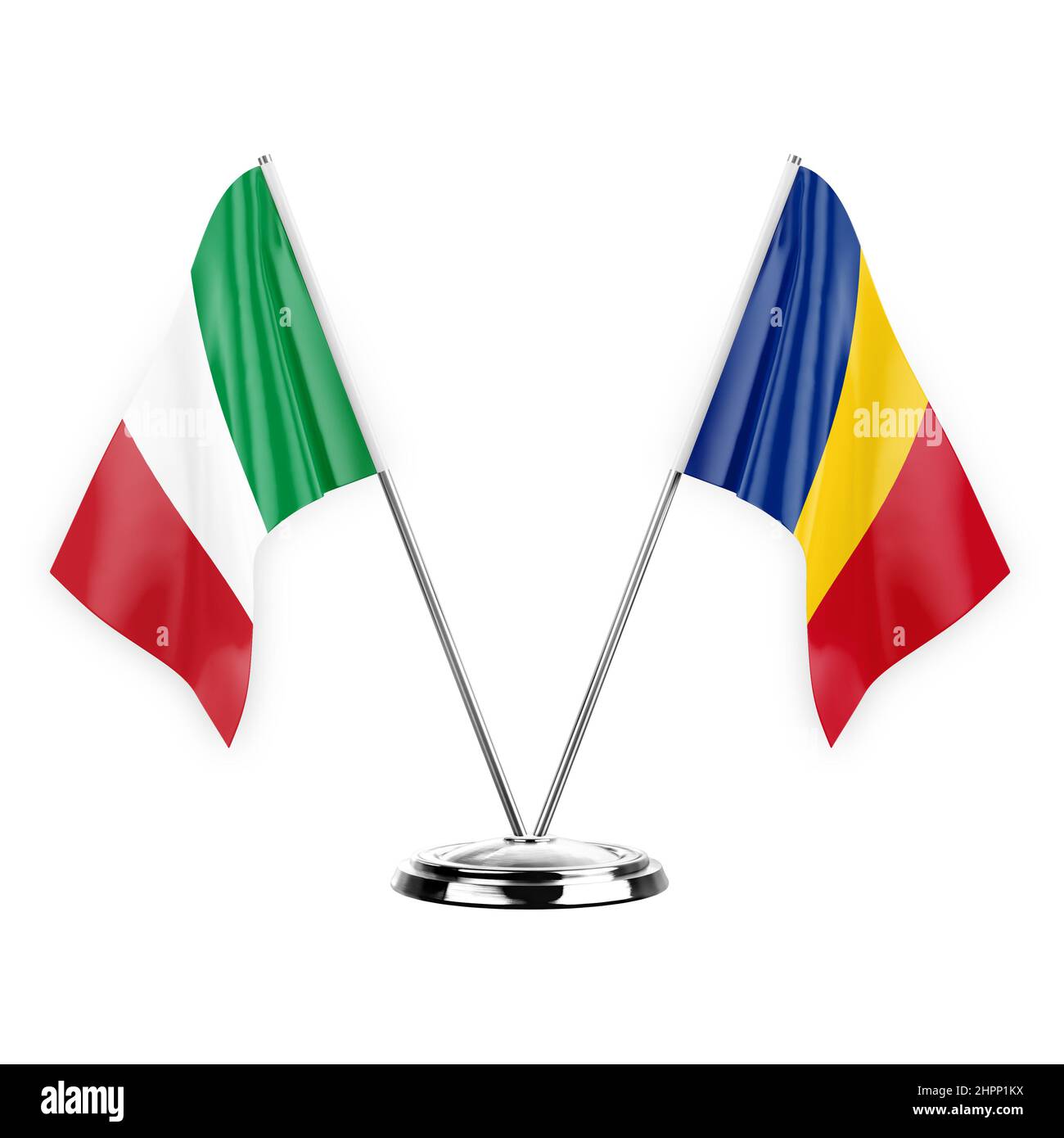 Romania italy table flags hi-res stock photography and images - Alamy