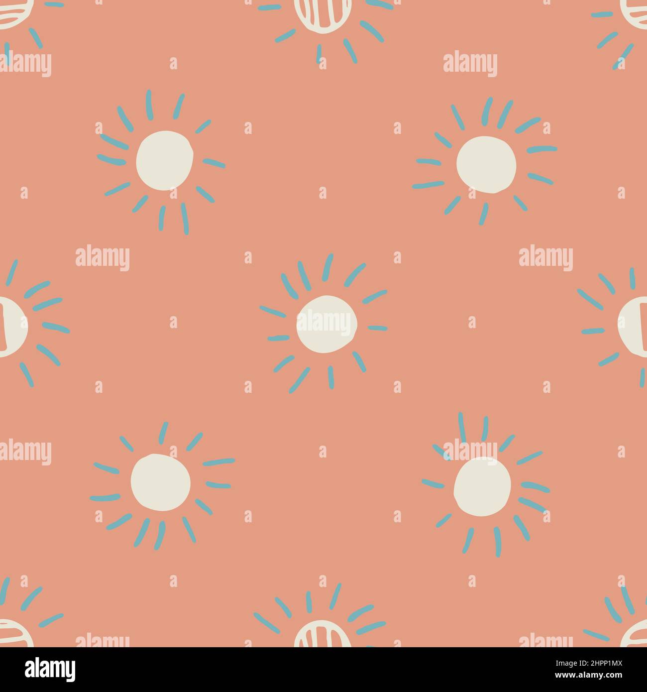 Gender neutral sunshine seamless vector background. Simple whimsical ...