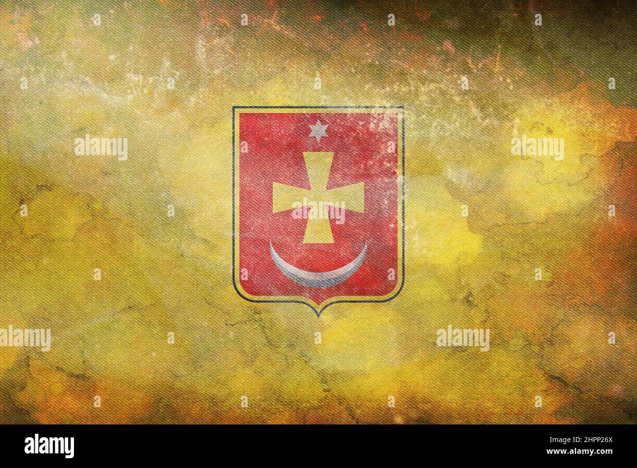 Top view of flag Konotop, Ukraine. Ukrainian travel and patriot concept ...