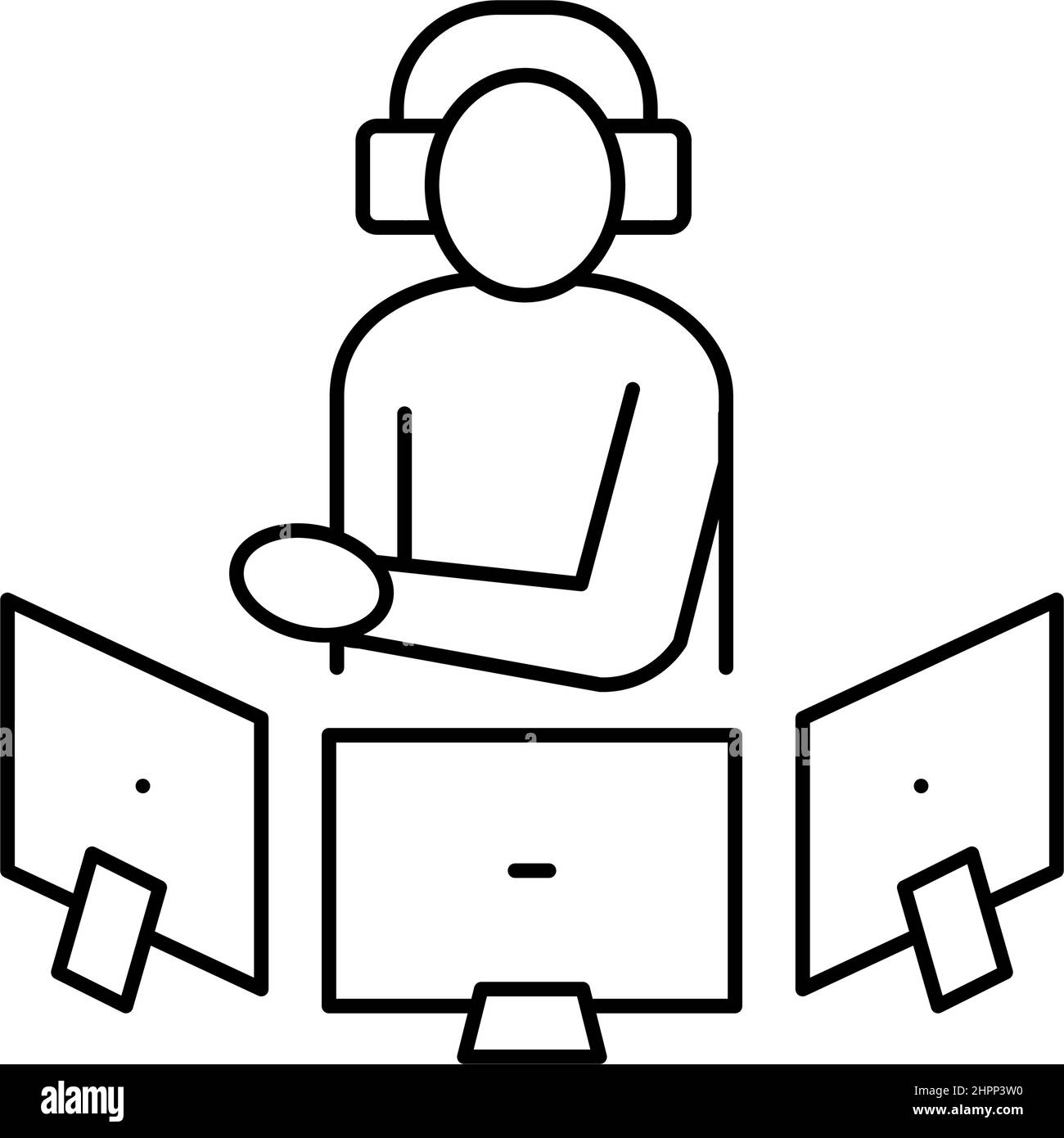 dispatcher controlling flight way line icon vector illustration Stock ... dispatcher controlling flight way line icon vector illustration Stock ...