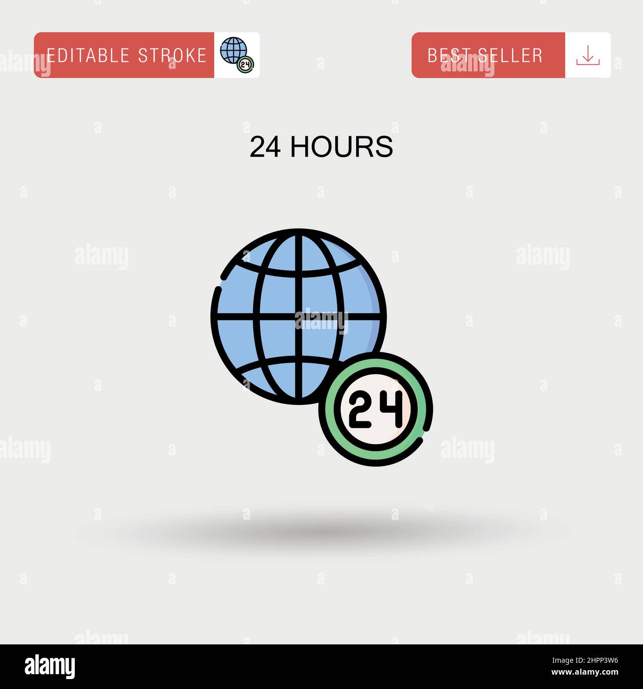 24 hours logo icon hi-res stock photography and images - Alamy