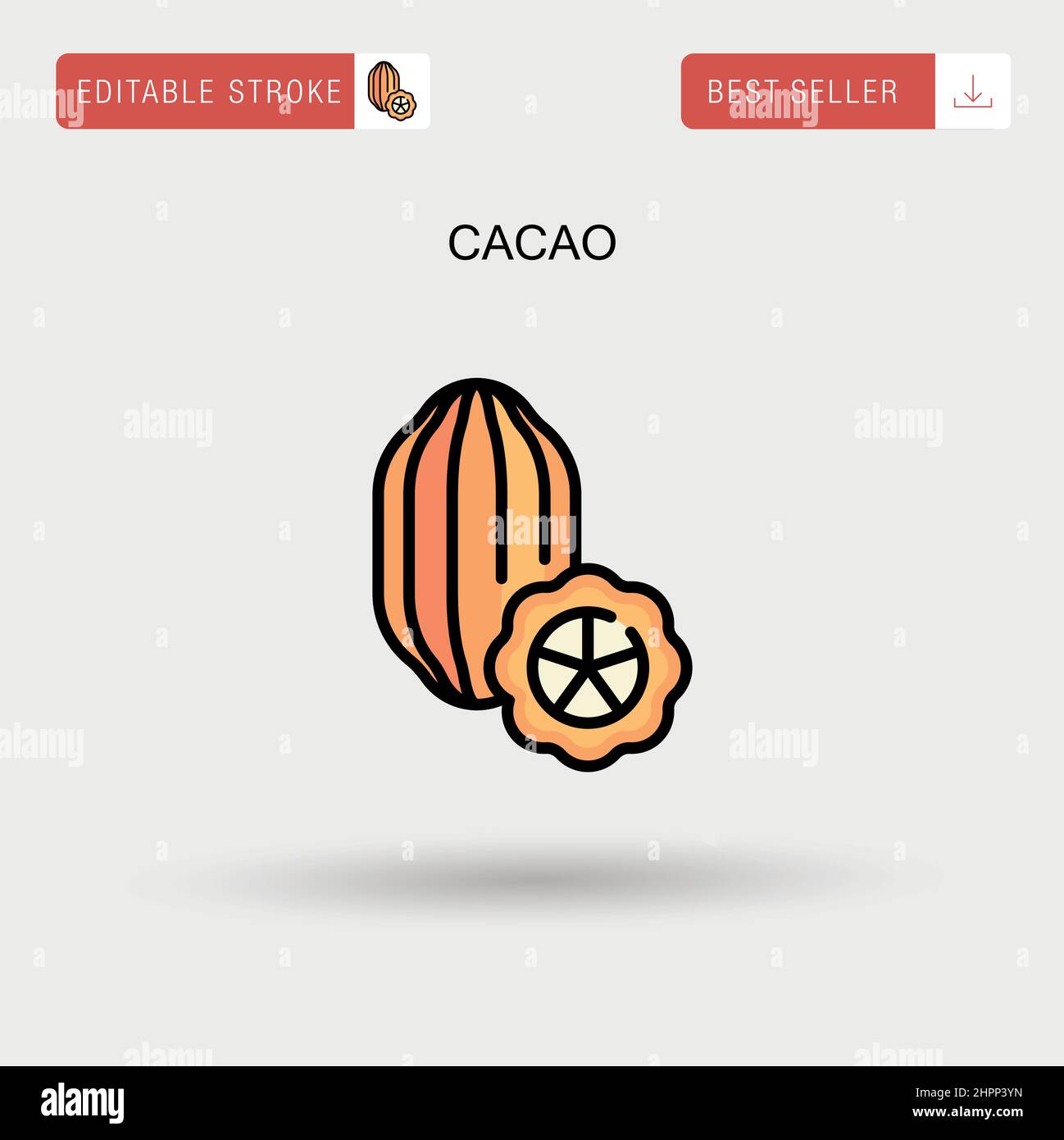 Cocoa bean icon simple hi-res stock photography and images - Alamy