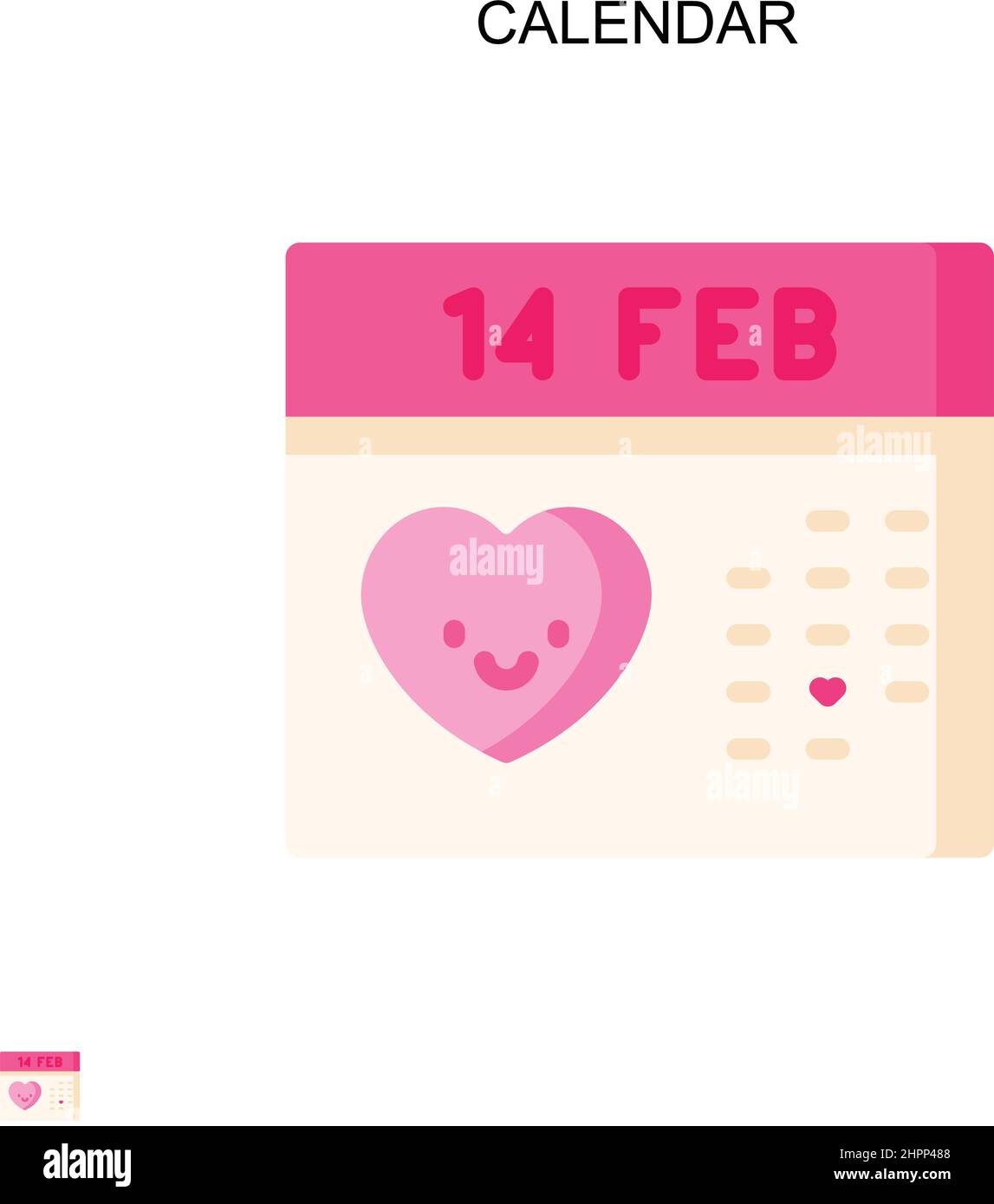 Calendar Simple vector icon. Illustration symbol design template for ...