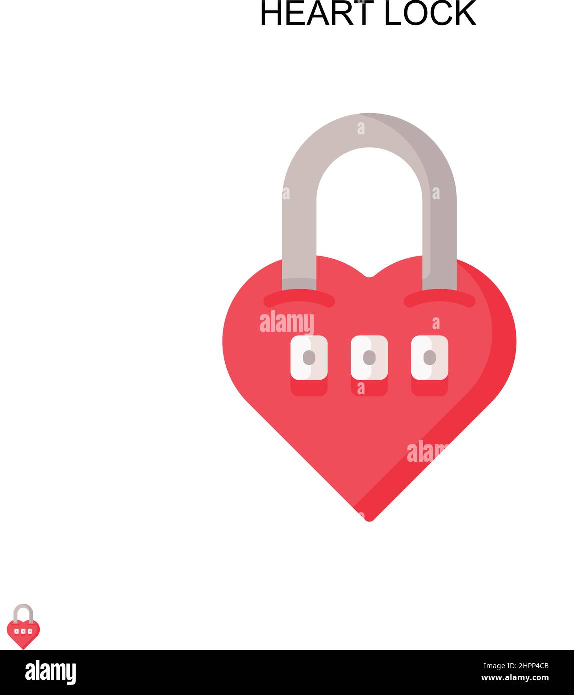 Heart lock Simple vector icon. Illustration symbol design template for ...