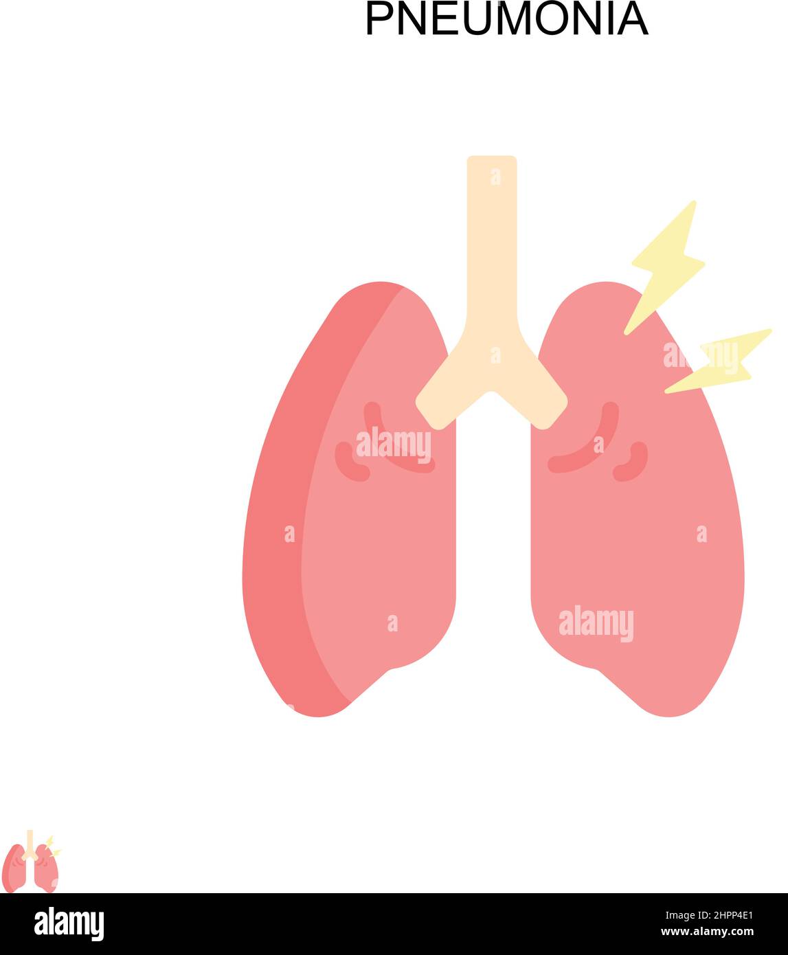Pneumonia Simple vector icon. Illustration symbol design template for ...