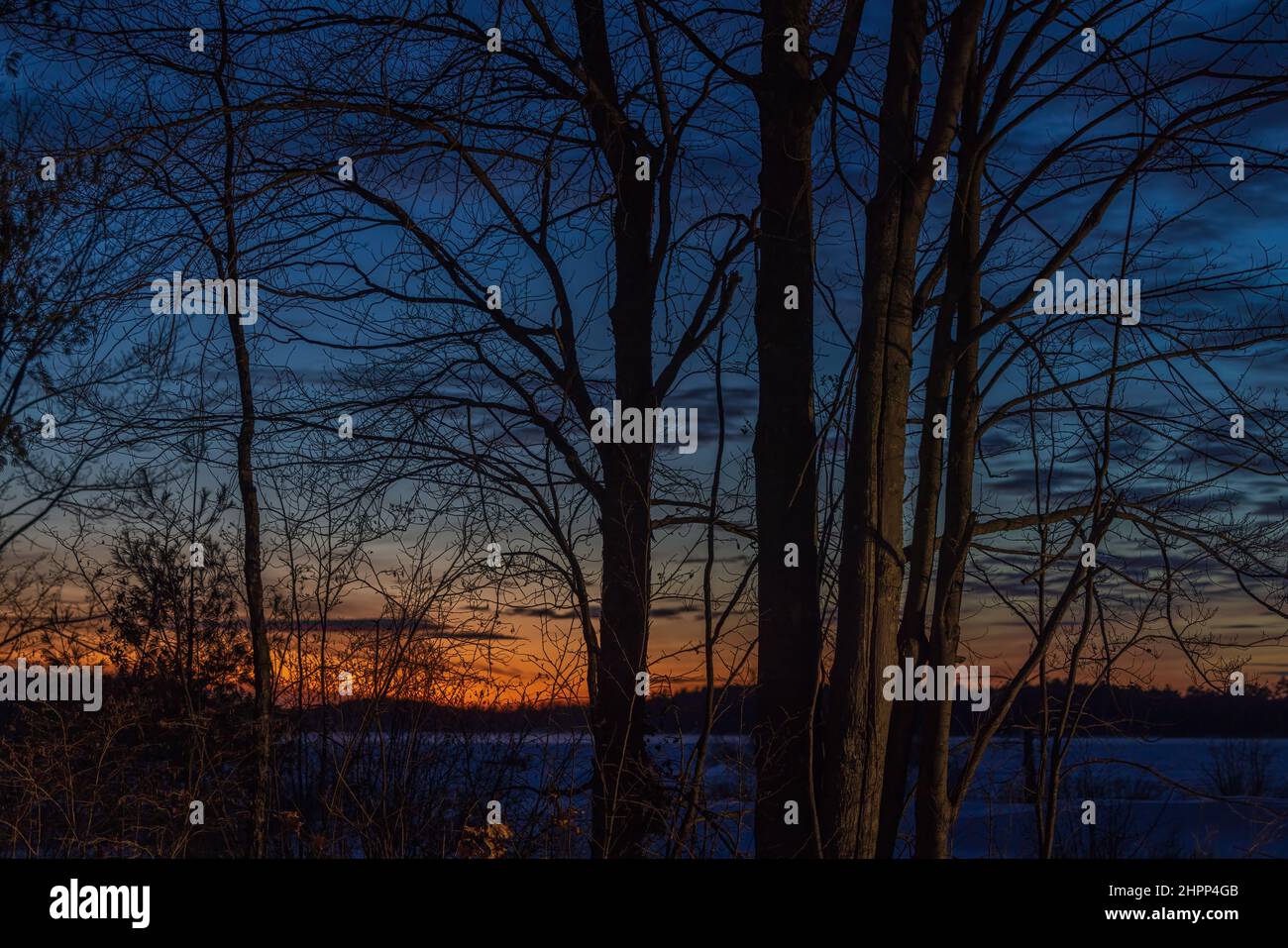 Twilight on the Chippewa Flowage in northern Wisconsin Stock Photo - Alamy