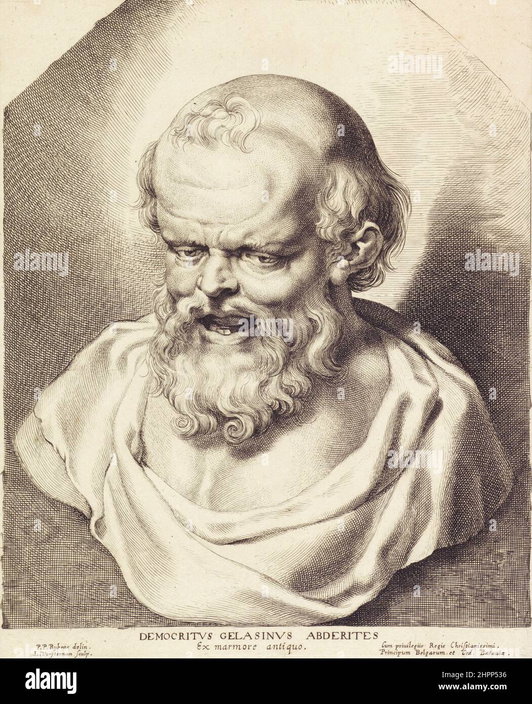 Bust of Democritus, Greek philosopher, illustration Stock Photo - Alamy