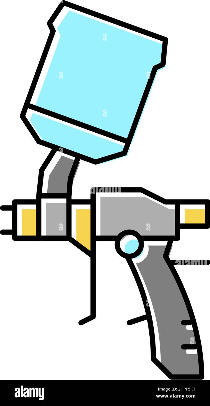 gun for painting from air compressor color icon vector illustration ...