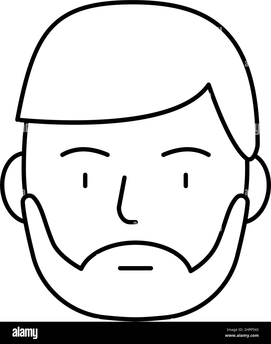 bearded man line icon vector illustration Stock Vector Image & Art - Alamy