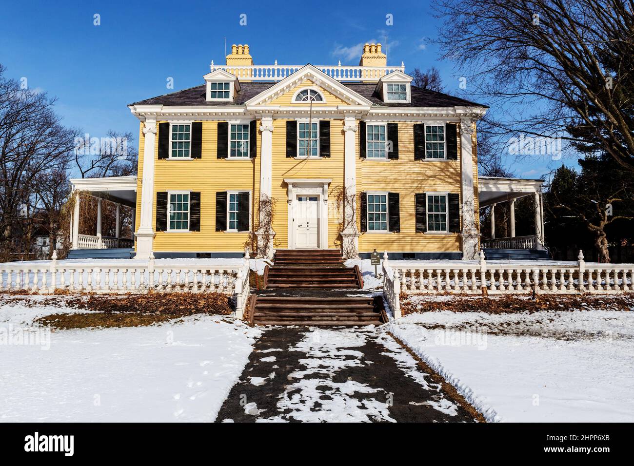 Cambridge, Massachusetts, USA - February 16, 2022: The Longfellow House ...