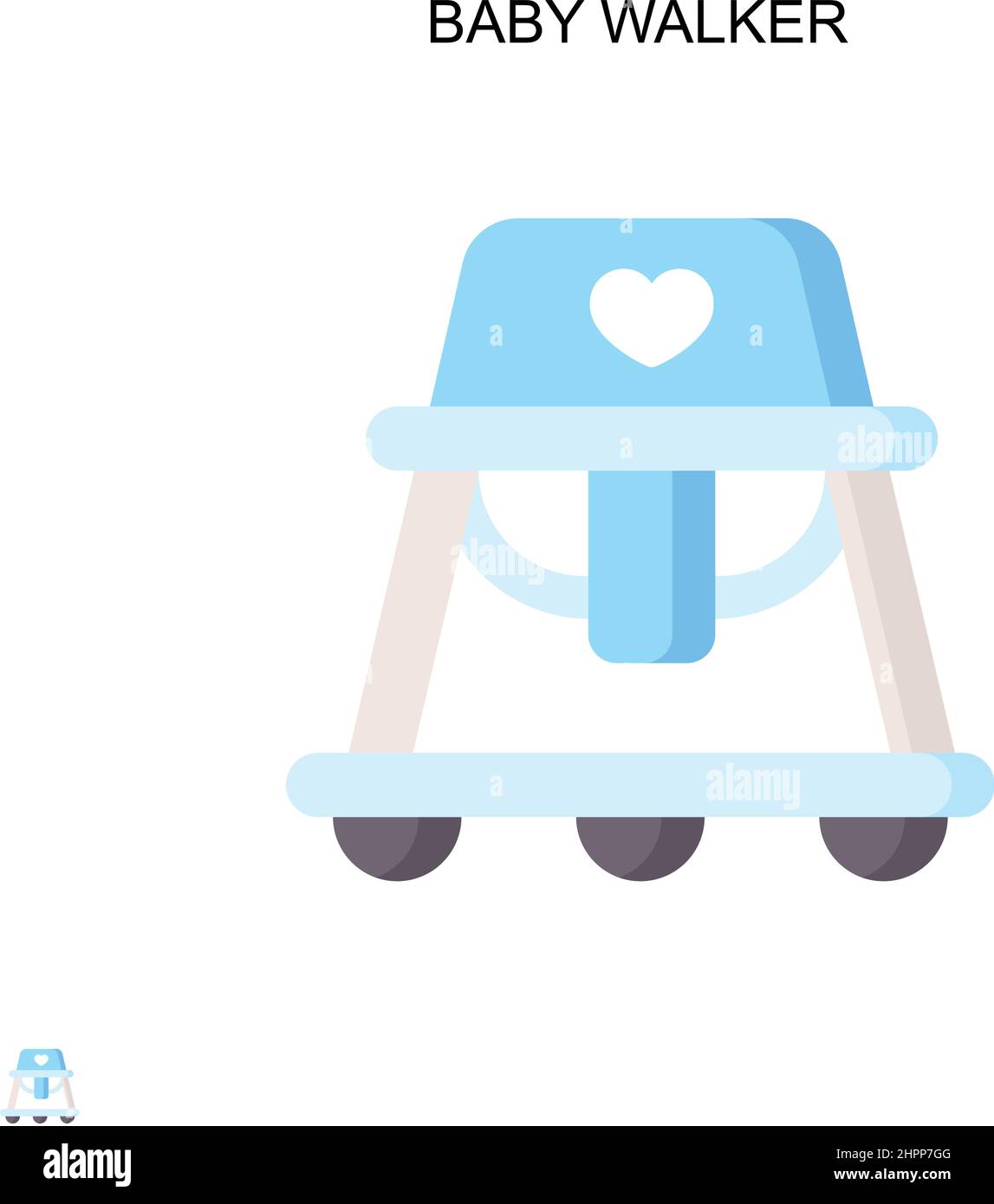 Baby walker Simple vector icon. Illustration symbol design template for ...
