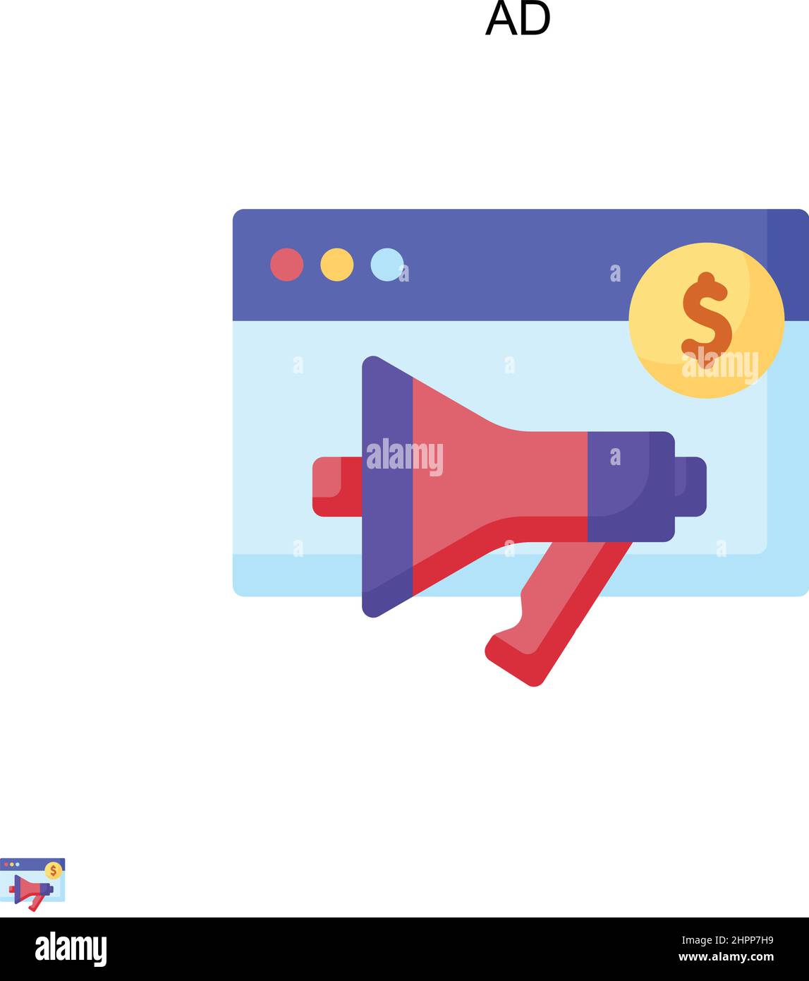 Ad Simple vector icon. Illustration symbol design template for web ...