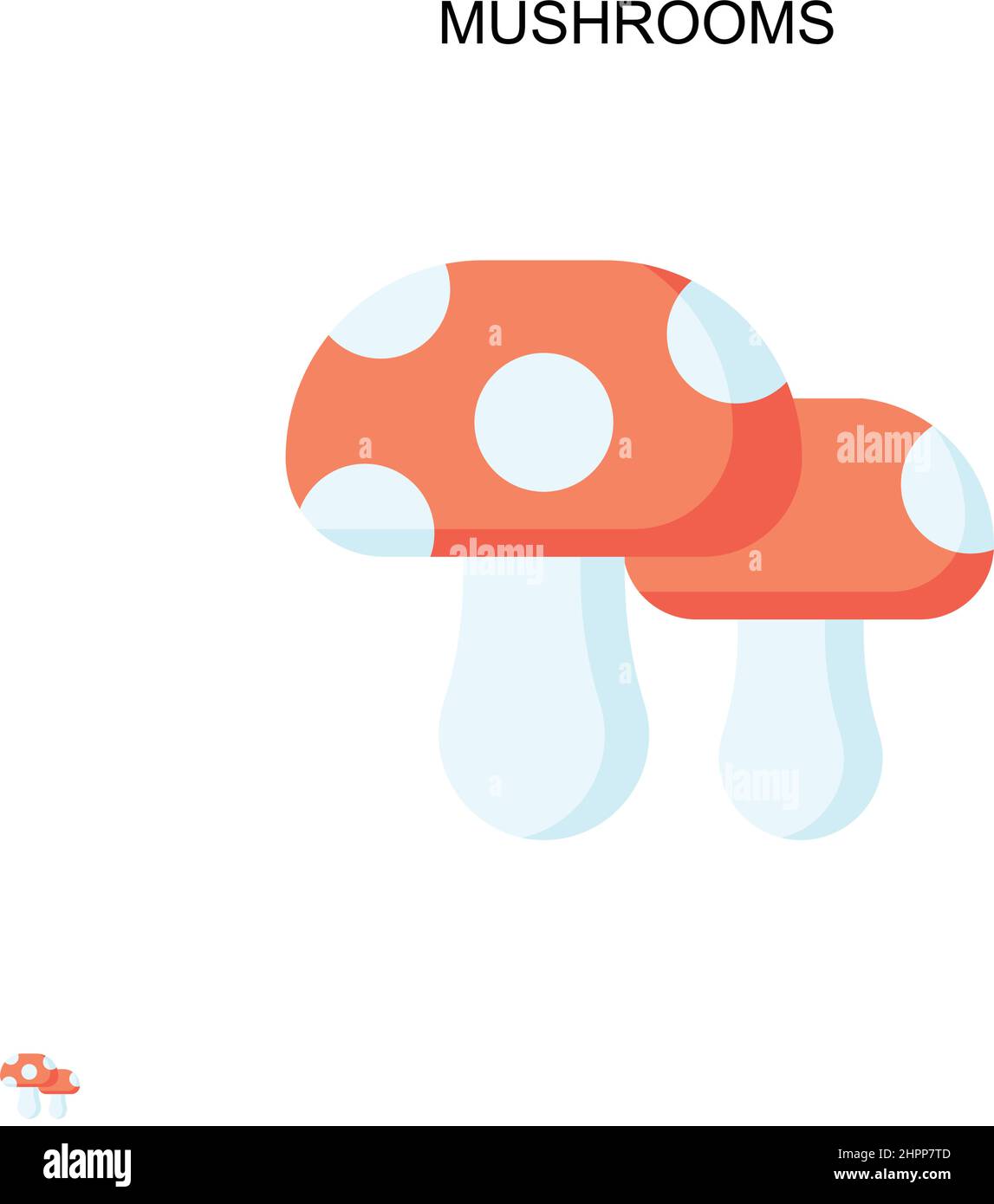 Mushrooms Simple vector icon. Illustration symbol design template for ...