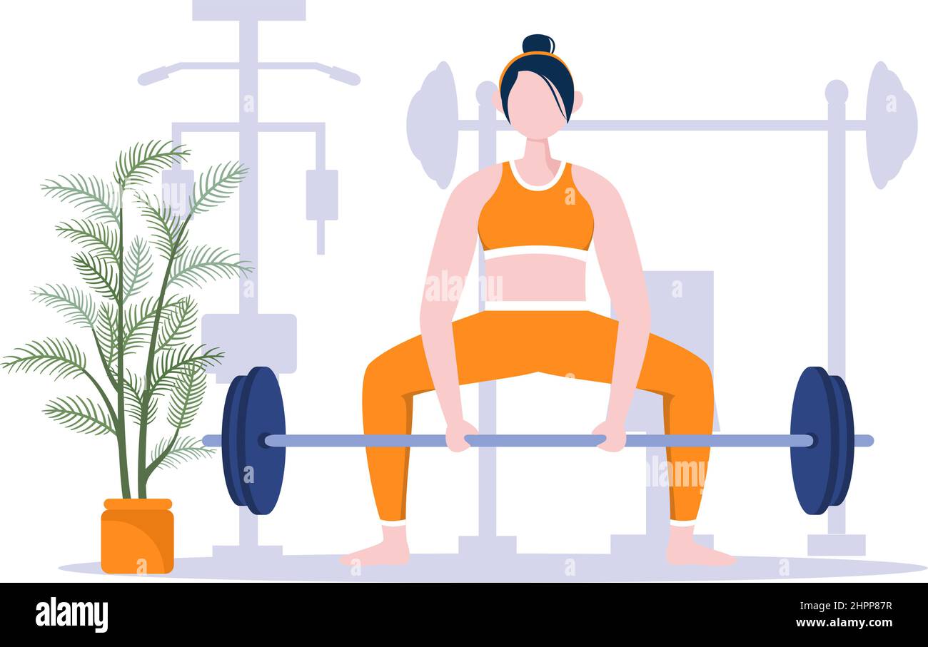 Workout Gym People Exercising Lifting Dumbbells and Weight, Jogging on ...