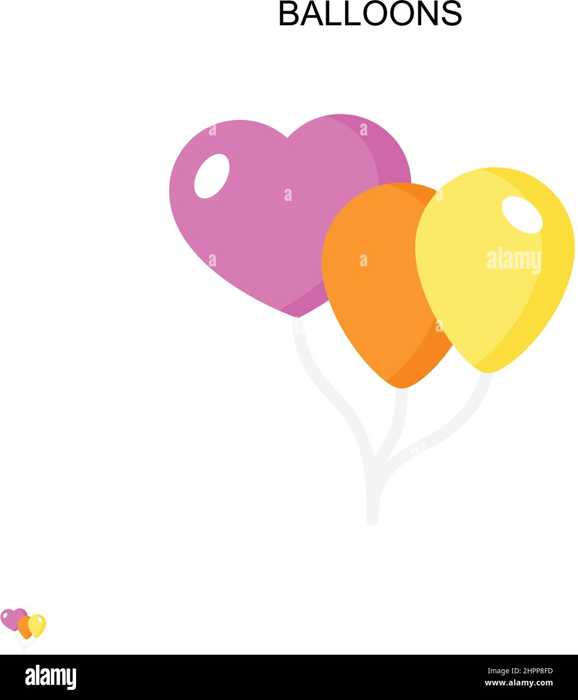 Balloons Simple vector icon. Illustration symbol design template for ...