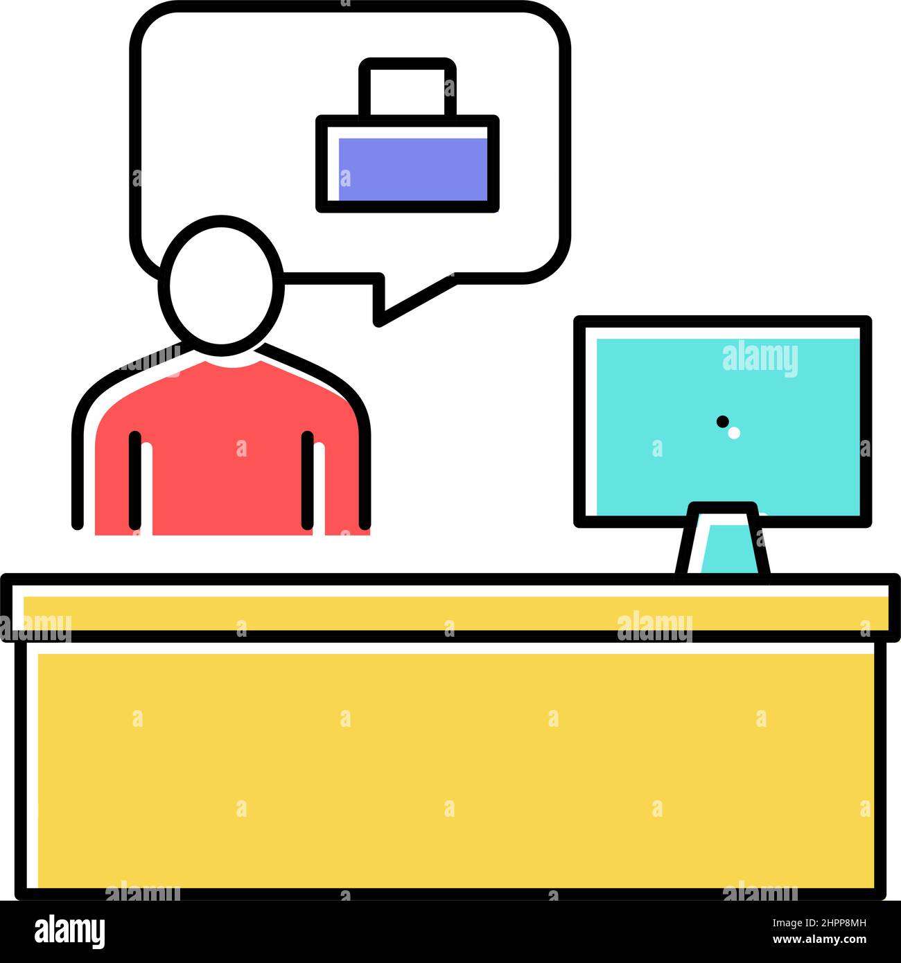 employee working place color icon vector illustration Stock Vector ...