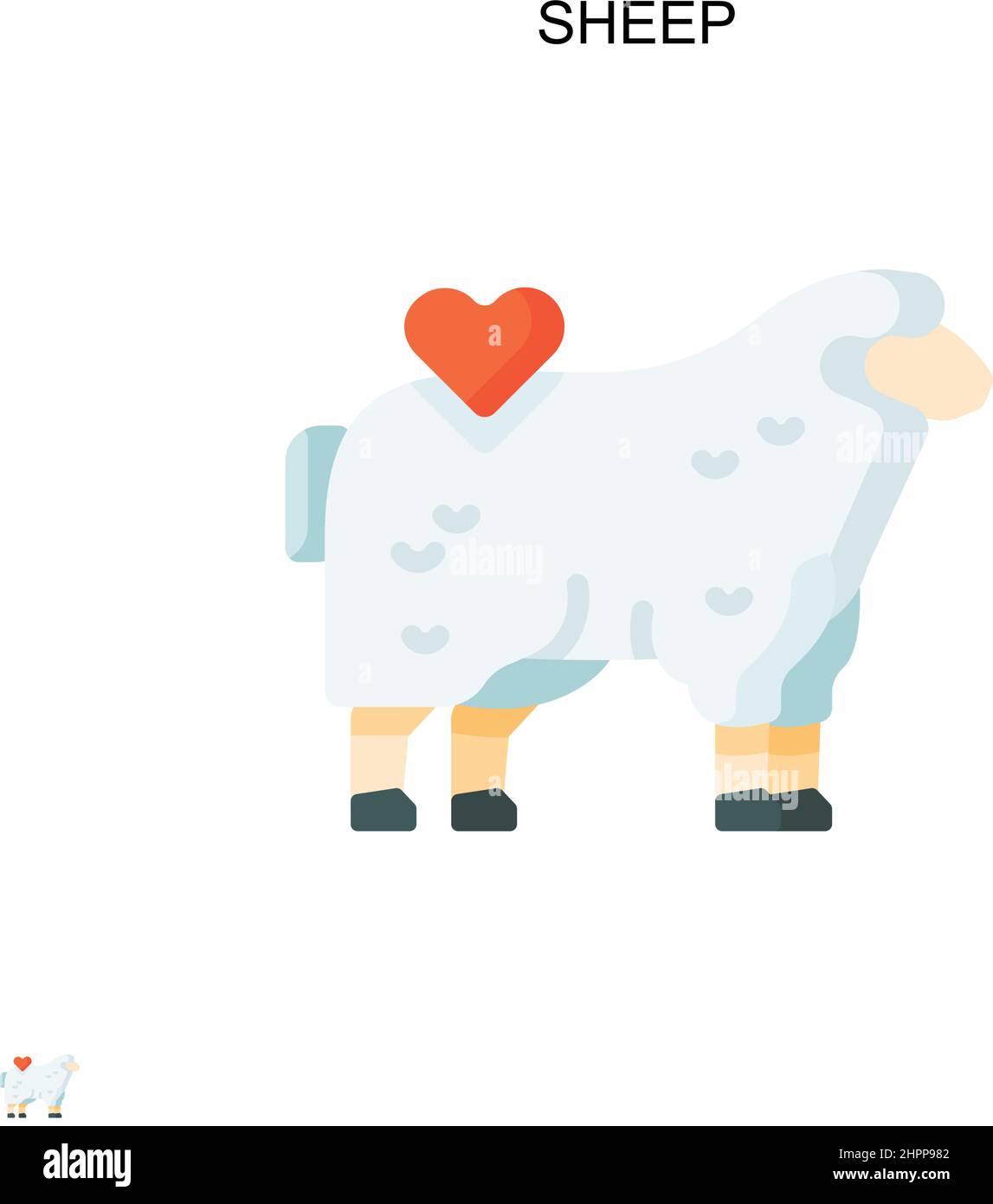 Sheep Simple vector icon. Illustration symbol design template for web ...