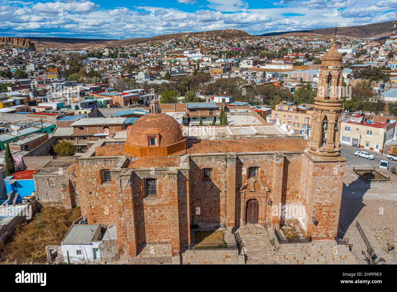 Sombrerete, Zacatecas Mexico. Aerial view of the magical town ...