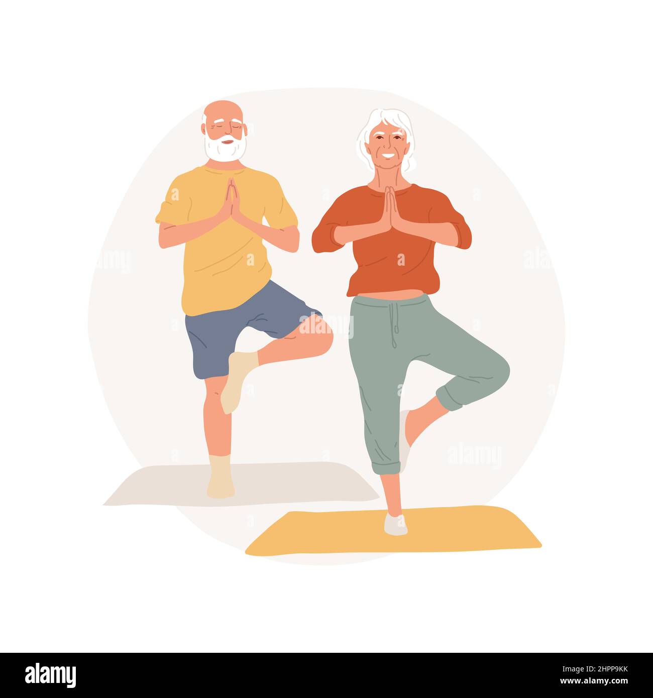 Yoga for elderly people abstract concept vector illustration. Senior ...