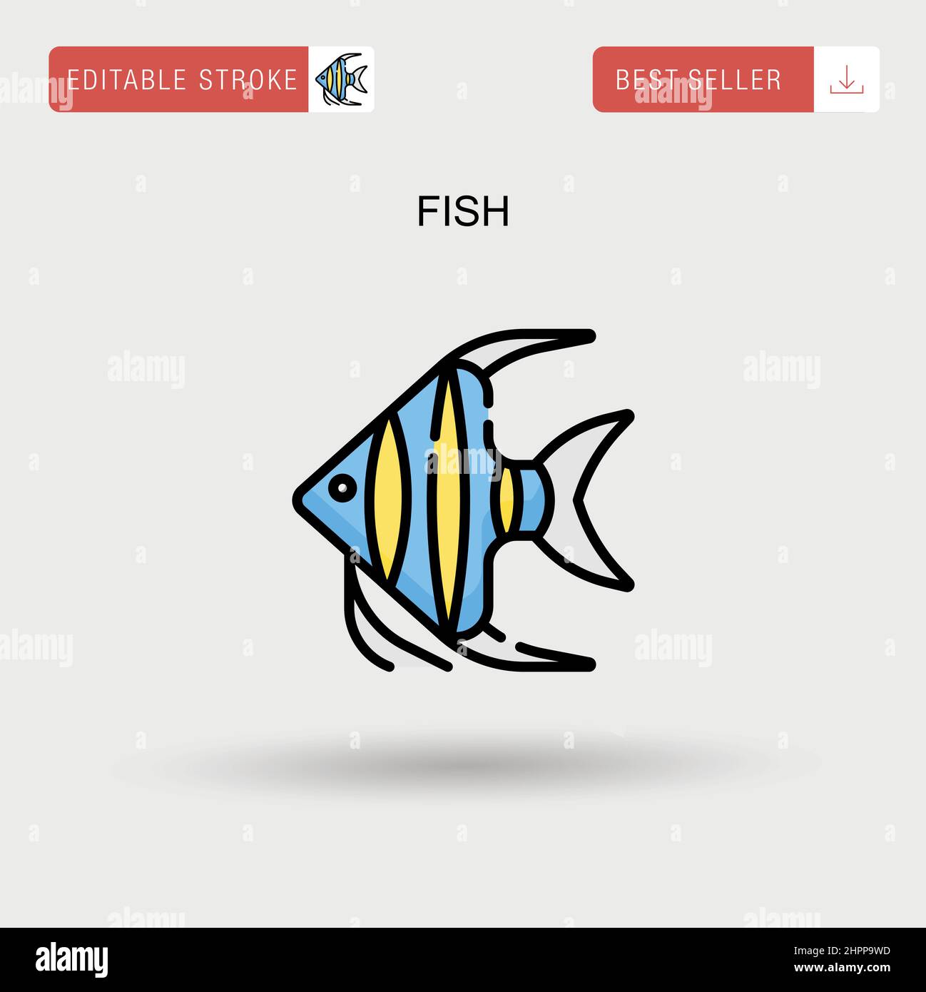 Fish Simple vector icon Stock Vector Image & Art - Alamy