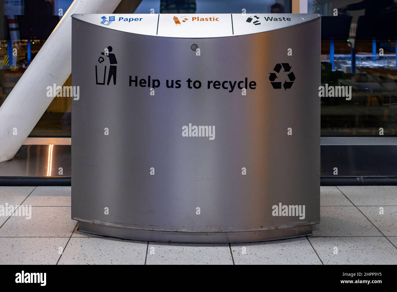 photo of metal recycling container with different compartments Stock ...