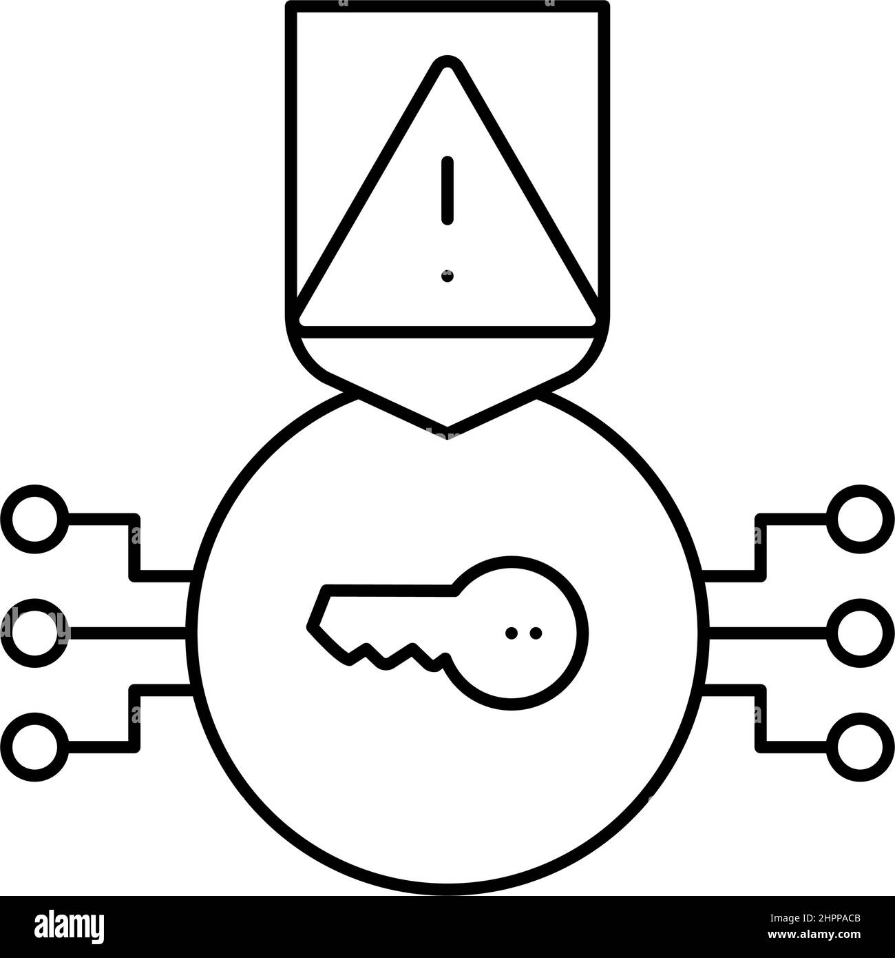 electronic key for protect digital information line icon vector ...