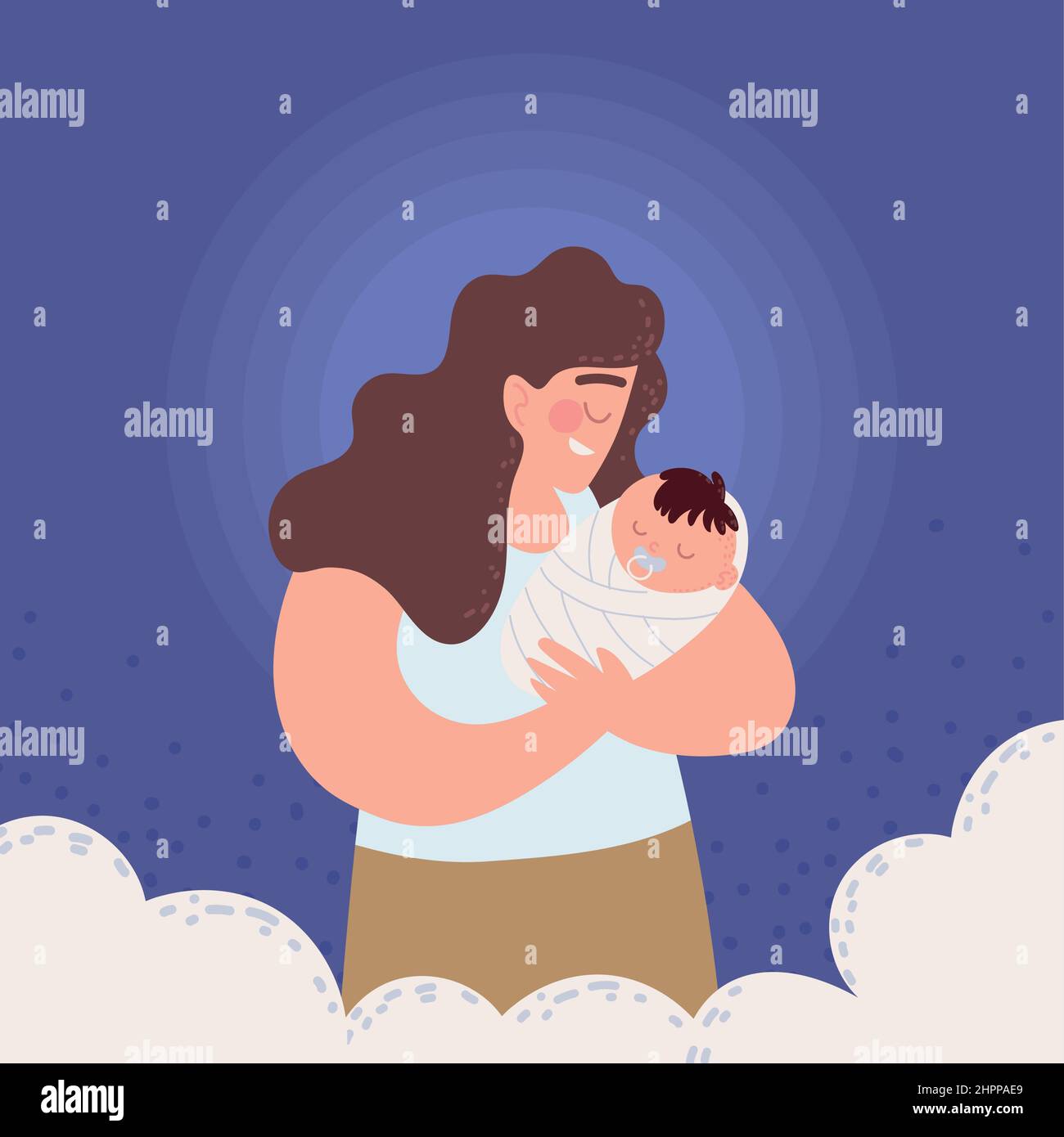 mom carrying a baby Stock Vector Image & Art - Alamy