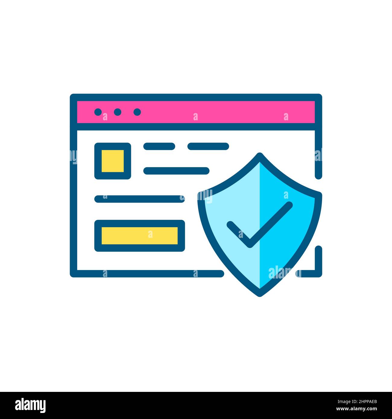 Secure website icon. Pixel perfect, editable stroke, color Stock Vector ...