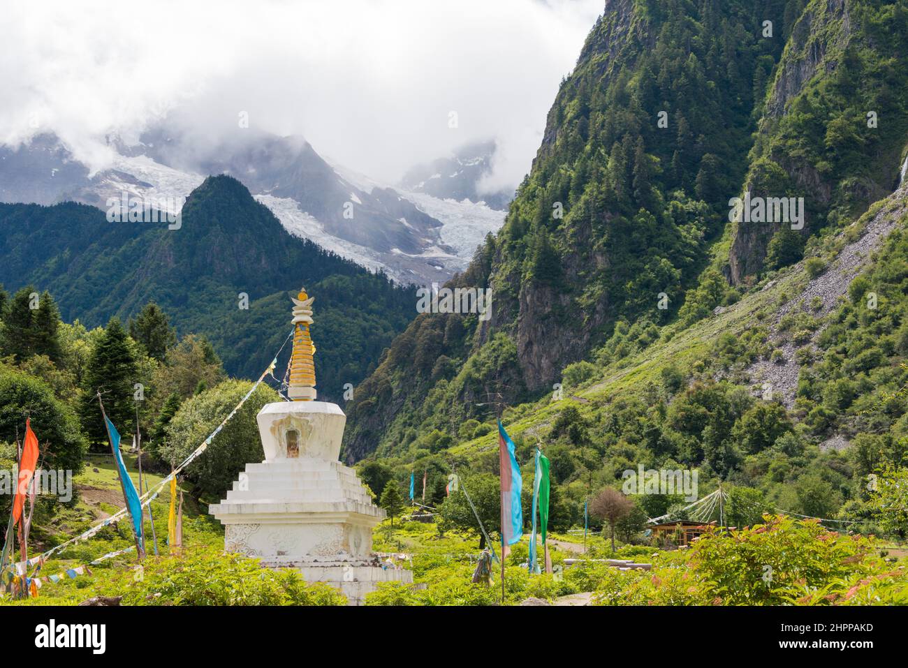 YUBENG, CHINA - Pagoda at Yubeng Village. a famous landmark in the ...