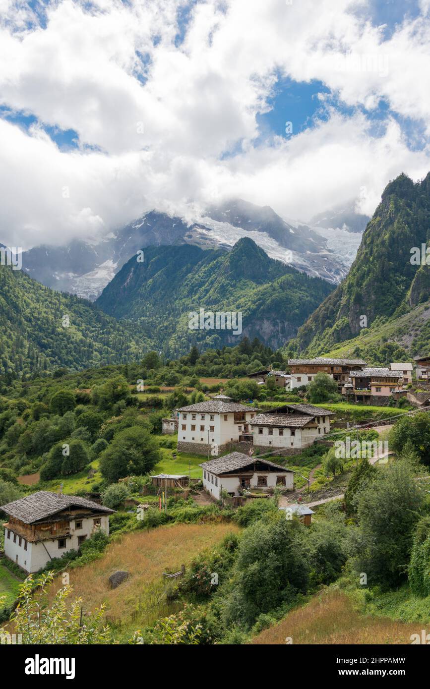YUBENG, CHINA - Yubeng Village. a famous landmark in the Tibetan ...