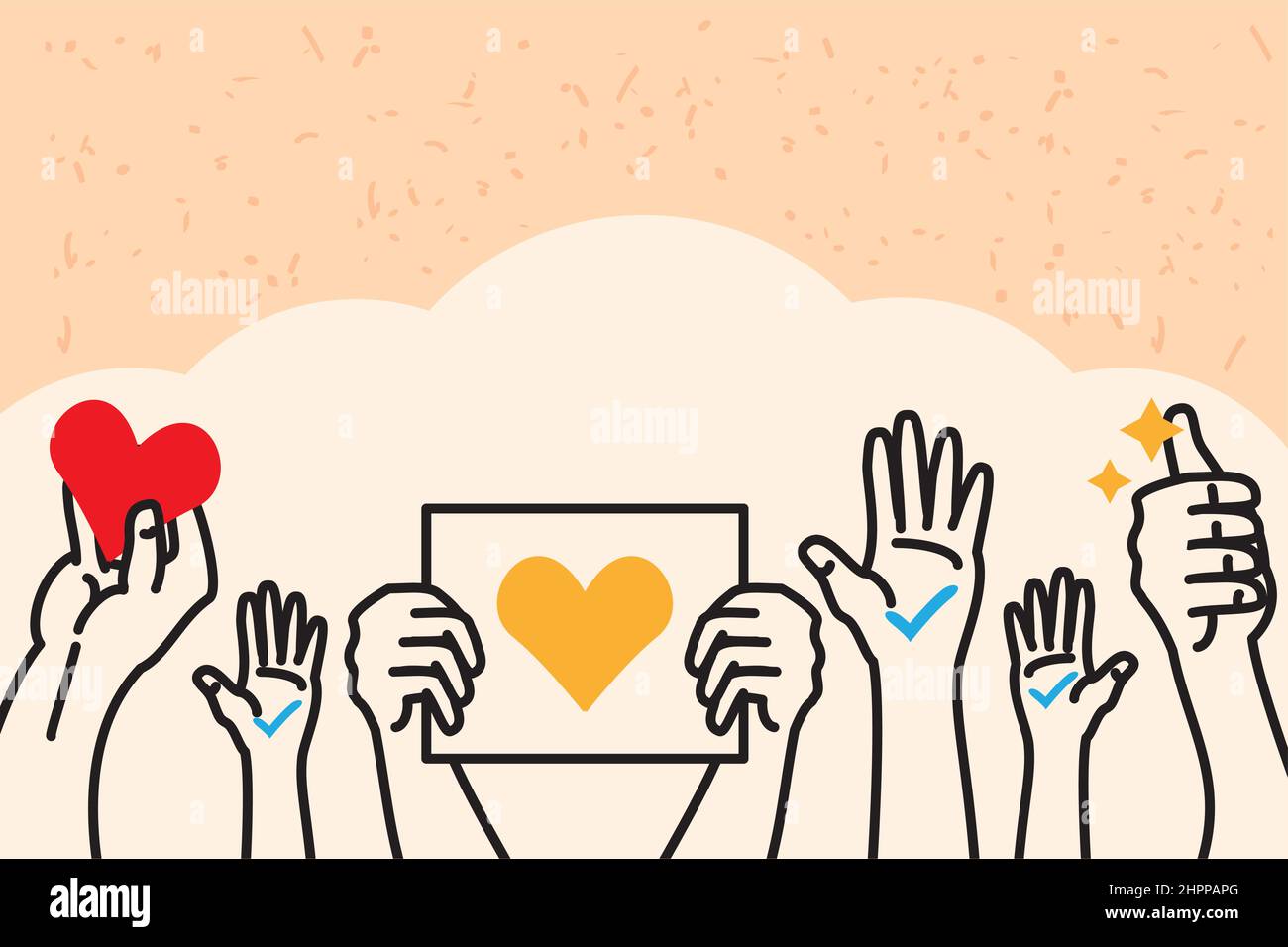 raised hands volunteering Stock Vector Image & Art - Alamy