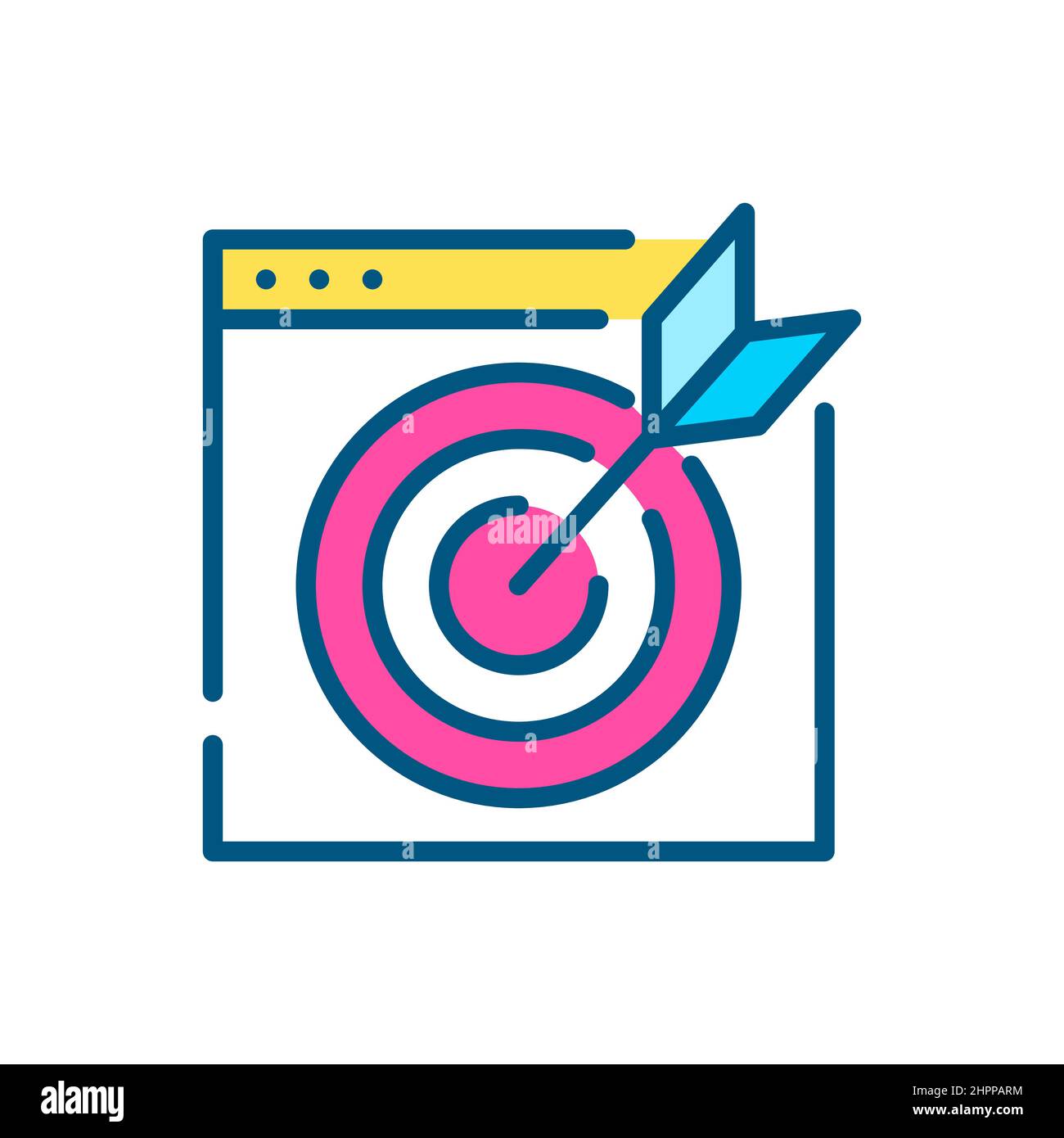 Arrow hitting target in a browser. Pixel perfect, editable stroke color ...