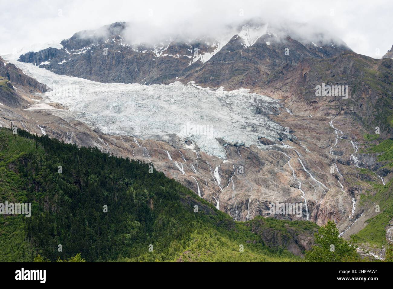 YUBENG, CHINA - Glacier at Yubeng Village. a famous landscape in the ...