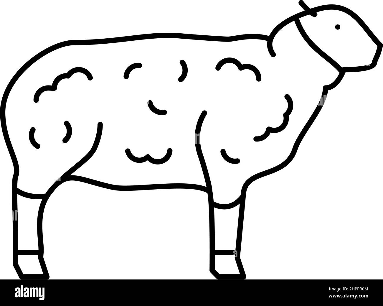 sheep domestic animal line icon vector illustration Stock Vector Image ...