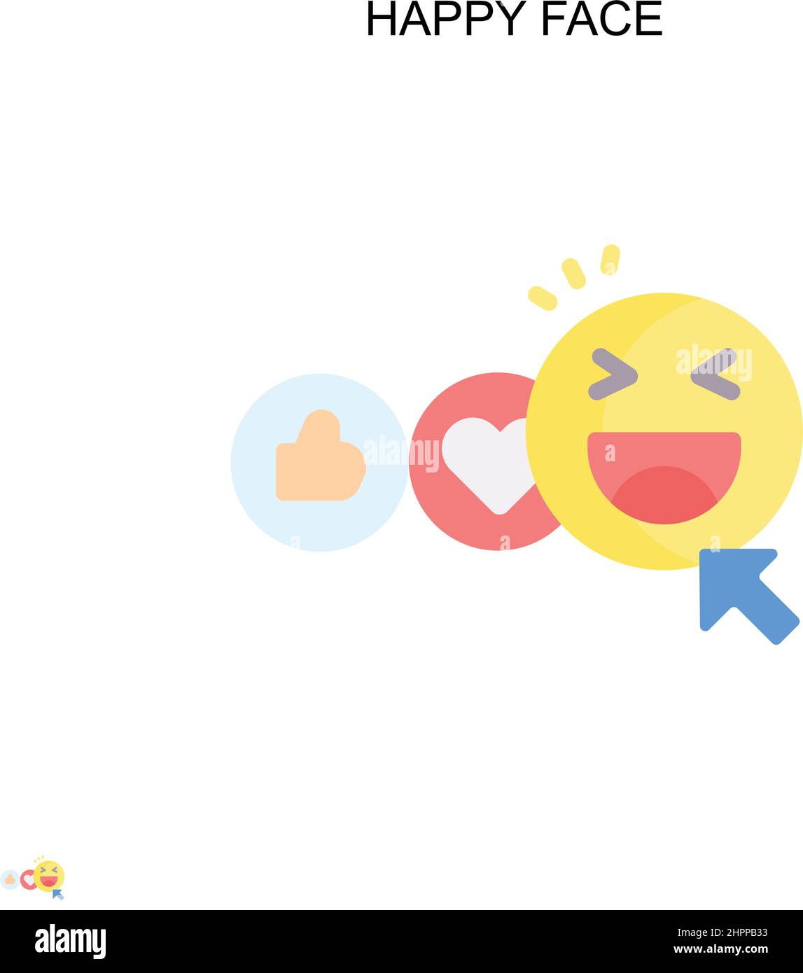 Happy face Simple vector icon. Illustration symbol design template for ...