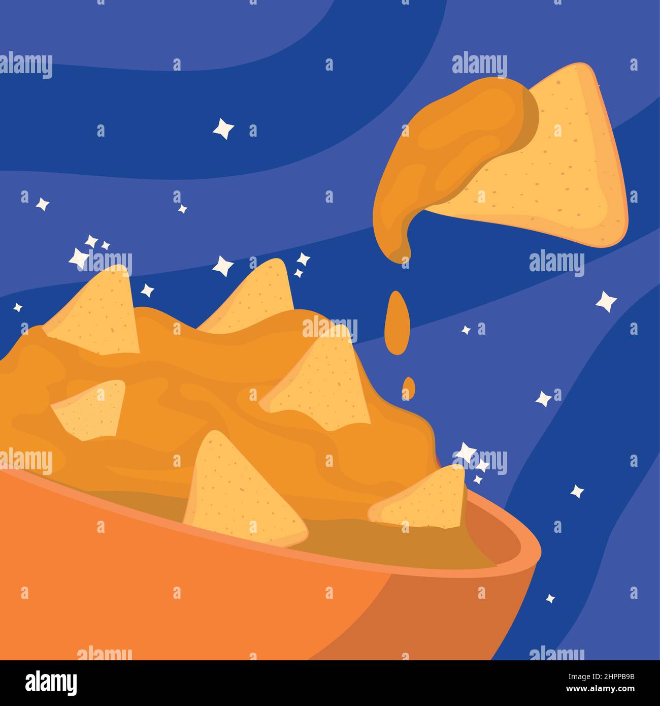 Nacho chips cheese dip Stock Vector Images - Alamy