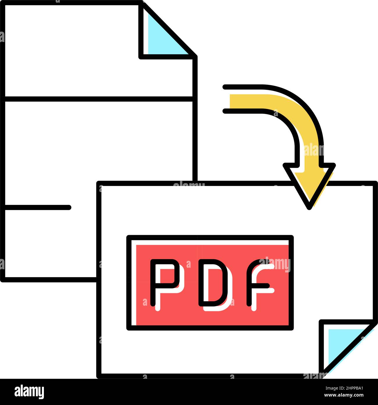 orientation pdf file color icon vector illustration Stock Vector Image ...