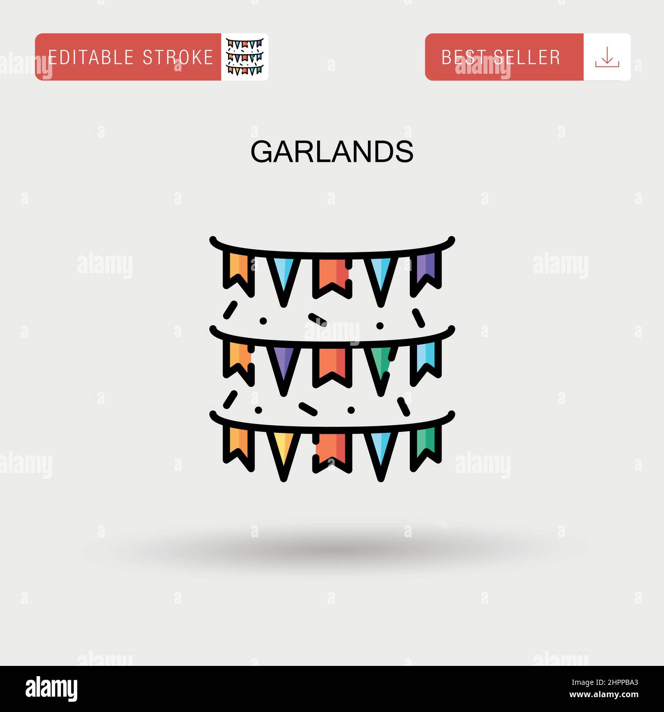 Garlands Simple vector icon Stock Vector Image & Art - Alamy