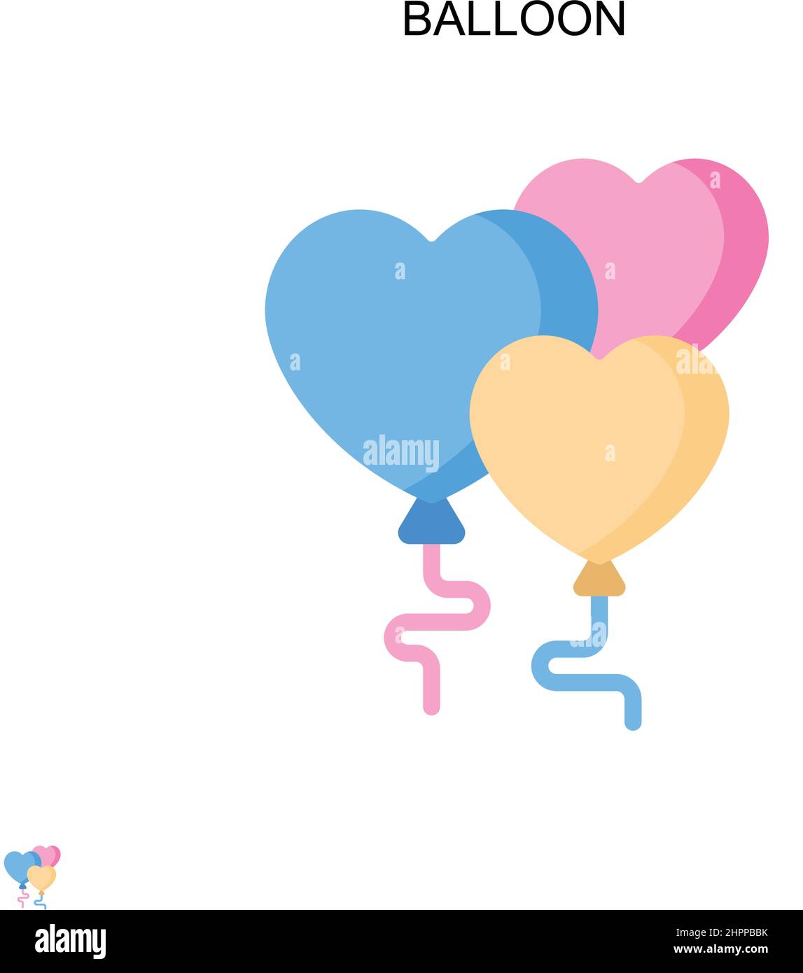 Balloon Simple vector icon. Illustration symbol design template for web ...