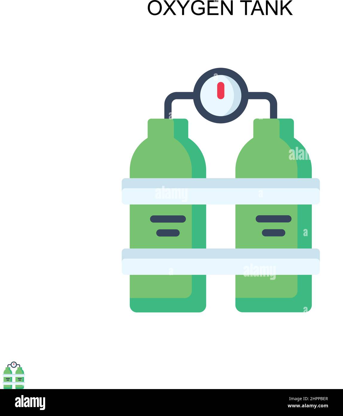 Oxygen tank Simple vector icon. Illustration symbol design template for ...