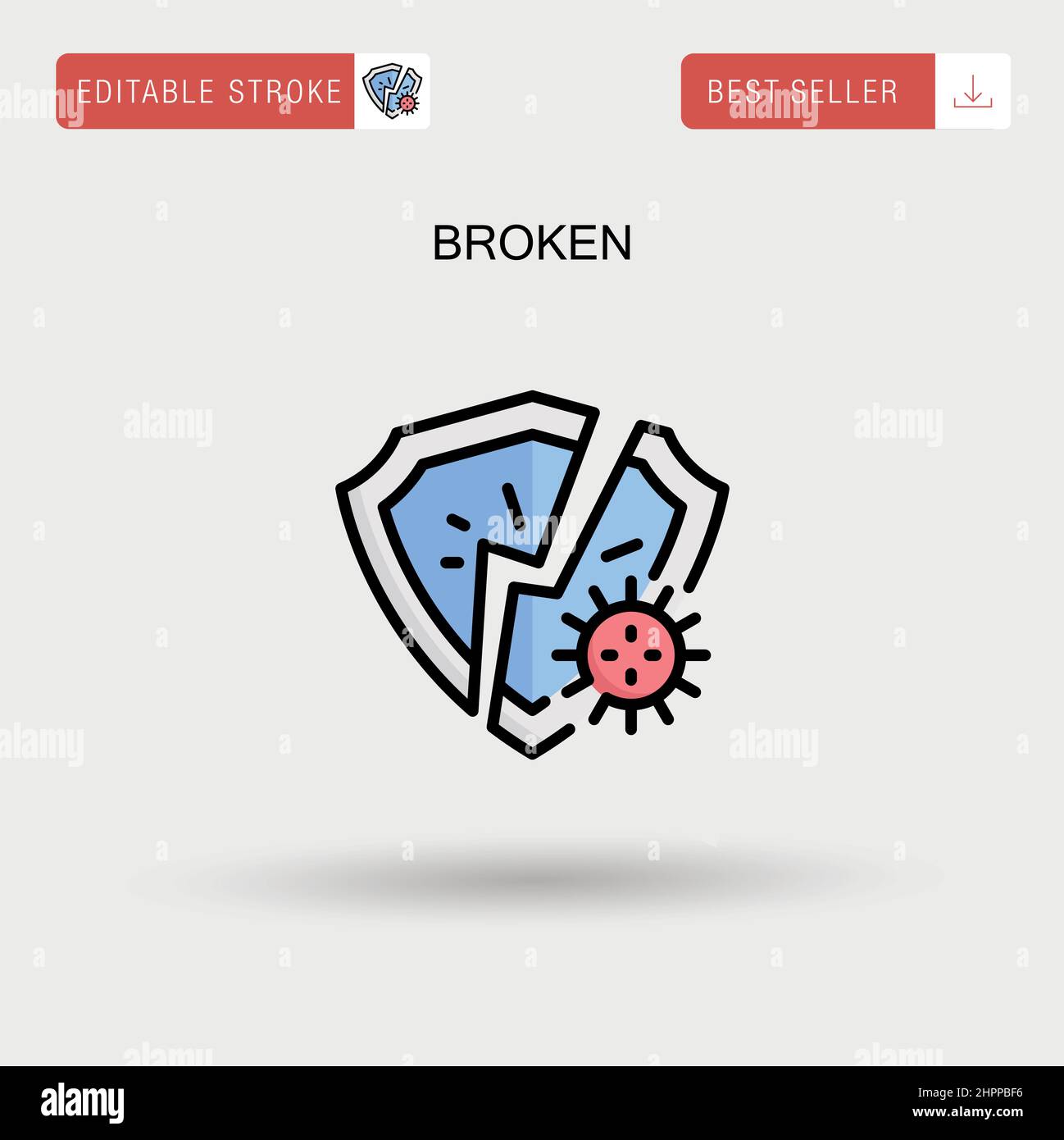 Broken Simple vector icon Stock Vector Image & Art - Alamy