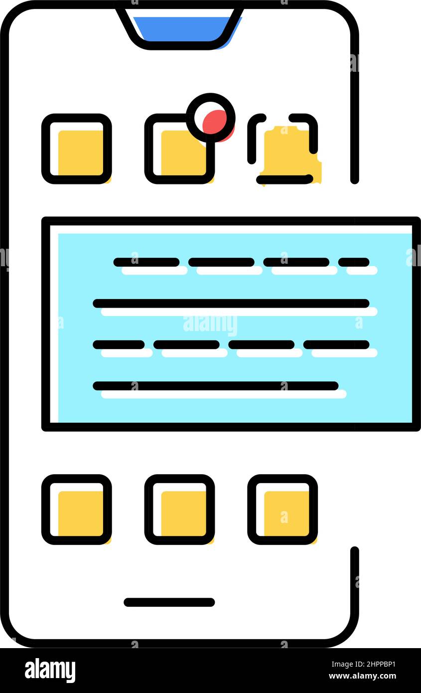 tasks on phone display color icon vector illustration Stock Vector ...