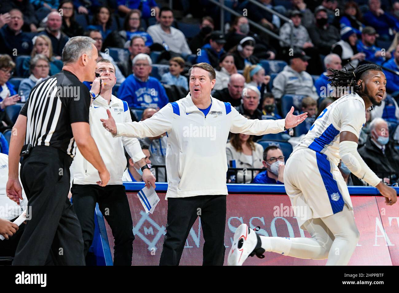 St. Louis, US, February 21, 2022: Saint Louis Billikens head coach ...