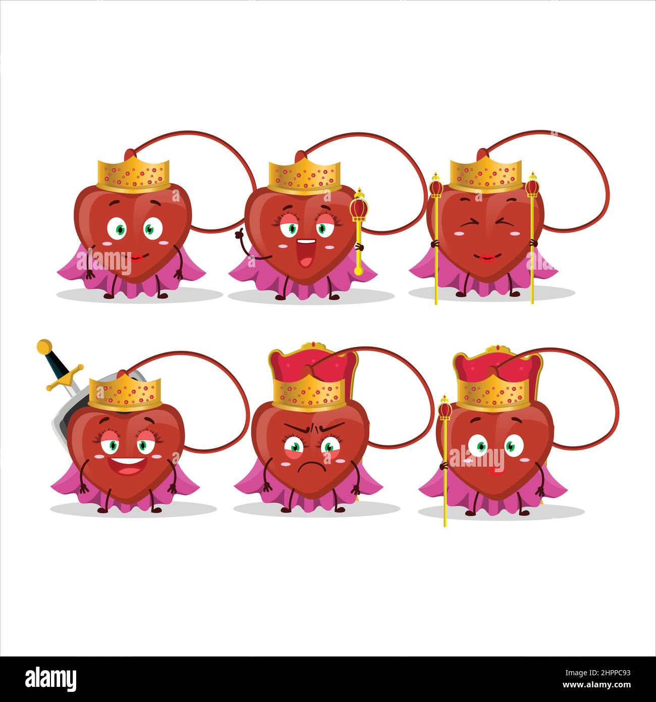 Queen and her magic clothes cartoon of red heart necklace wearing tiara ...