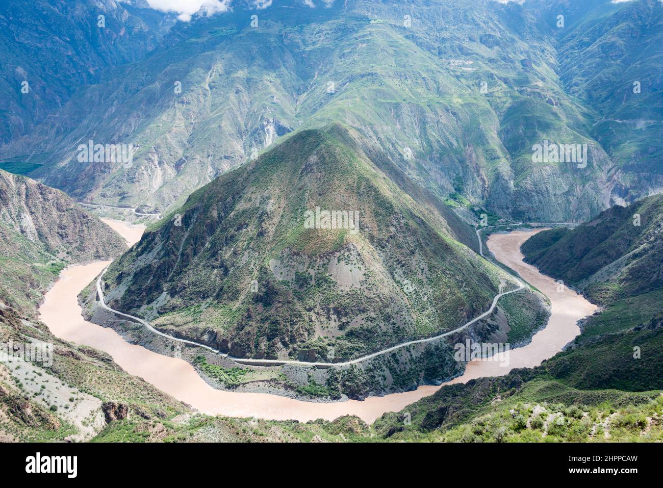 BENZILAN , CHINA - The first bend of the Jinsha River. a famous ...