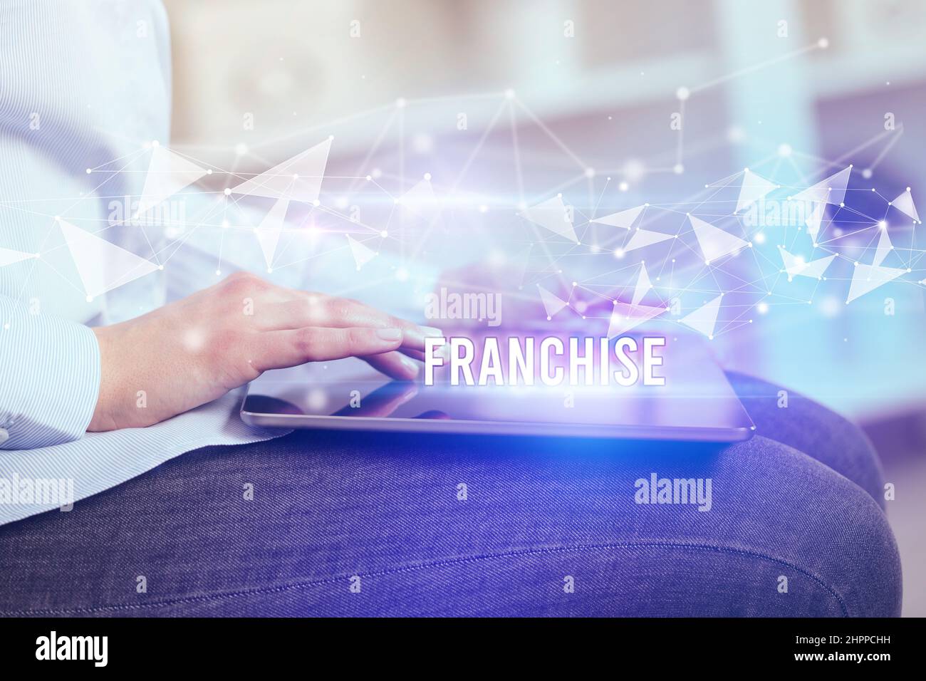 Close up hands using tablet Stock Photo - Alamy