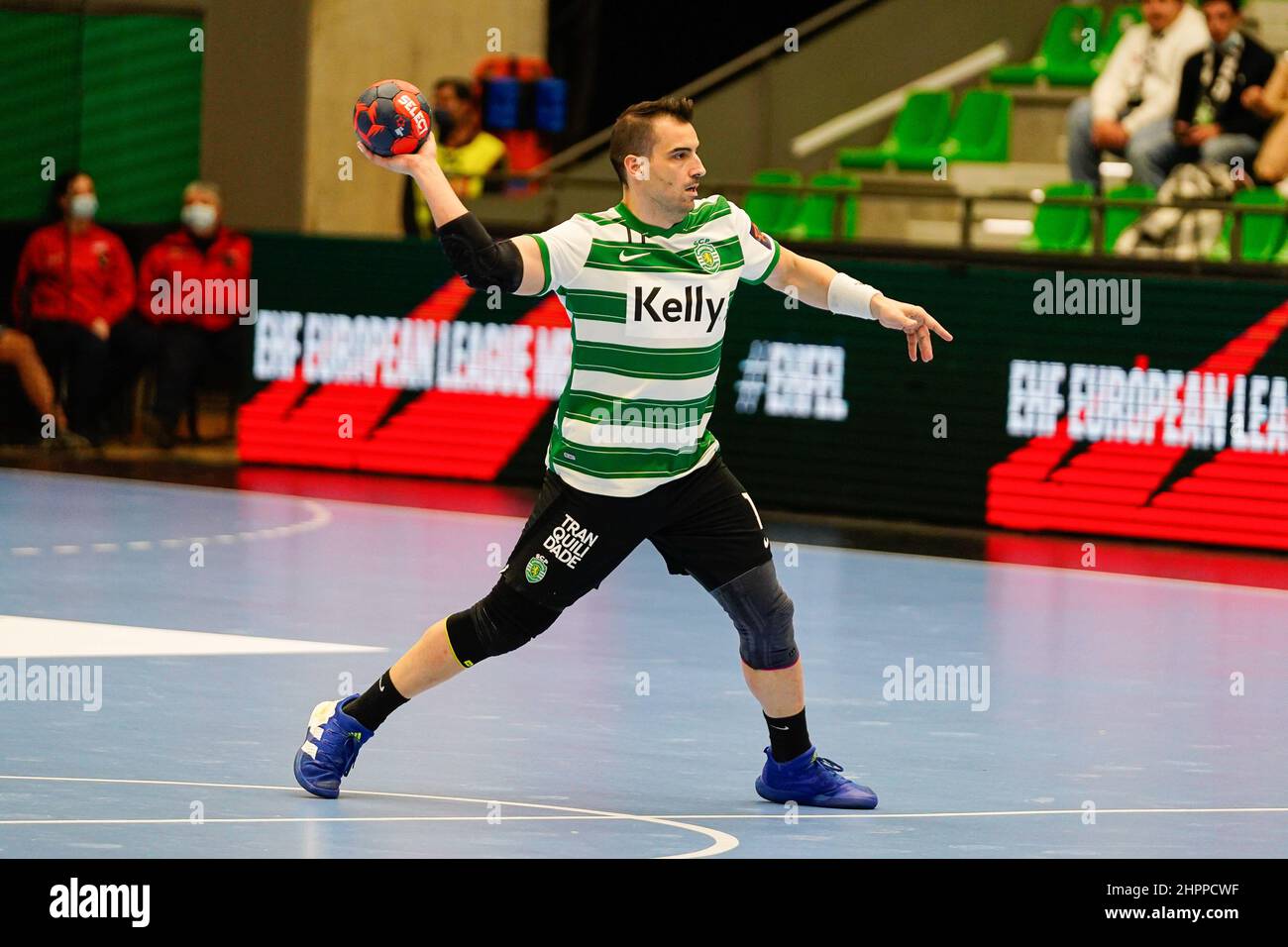 Carlos Ruesga Pasarin from Sporting CP seen in action during the EHF ...