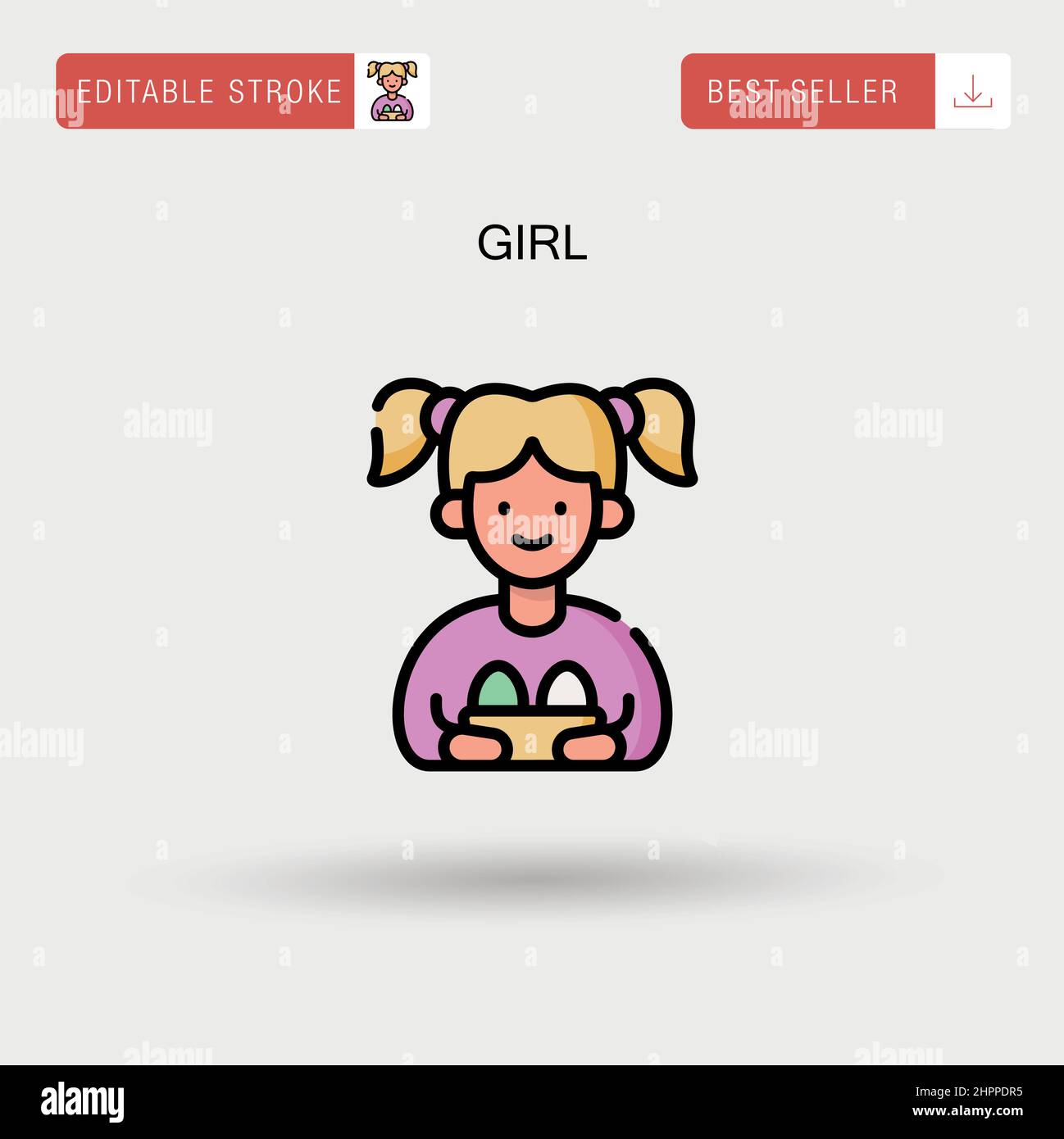 Girl Simple vector icon Stock Vector Image & Art - Alamy
